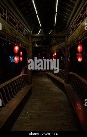 Ancient Chinese Lantern Pathway at Night Stock Photo - Alamy