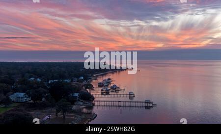 Fairhope, Alabama waterfront at sunset Stock Photo - Alamy