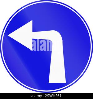 Israel mandatory road sign - turn right Stock Photo - Alamy