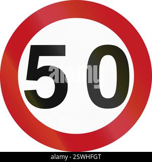 Israel prohibitory road sign - Speed limit - Black version Stock Photo ...