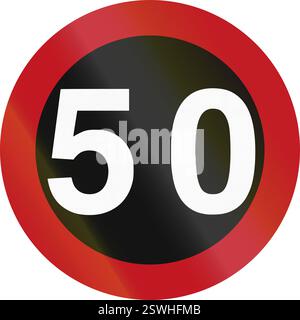 Israel prohibitory road sign - Speed limit Stock Photo - Alamy