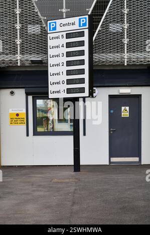 Car spaces available in multi storey car park Stock Photo - Alamy