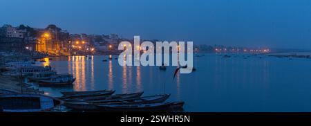 Early morning view along the Ganges, Varanasi, India Stock Photo - Alamy