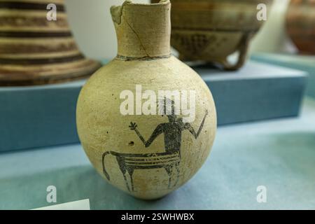 Ancient clay pitchers and vessels collection in the Museum of Cyprus ...