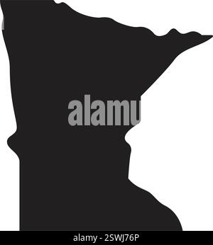 Minnesota map outline isolated on white background Stock Vector Image ...