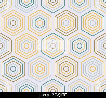 Hexagon pattern. Rounded stacked hexagons mosaic cells. Hexagon shapes ...