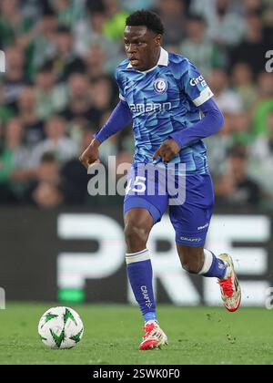 Sevilla, Spain. 20th Feb, 2025. Gent's Hyllarion Goore and Betis ...