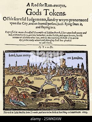 Plague pamphlet. Title page to the 17th-century pamphlet 'The Countrie ...