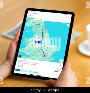 The Google Maps app on an iPad Stock Photo - Alamy