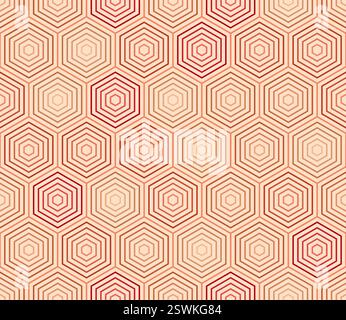 Tileable hexagon pattern. Red color tones gradients. Simple stacked ...