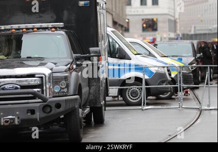 A convoy of the U.S Vice President JD Vance leaves from Serena Hotel ...