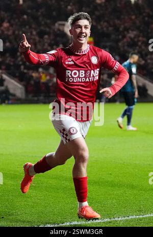 George Earthy of Bristol City celebrates equaliser during the Sky Bet ...