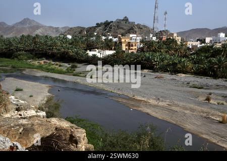 Communication Tower and Village by Wadi Fanja - Al - Hadith, Fanja Oman ...