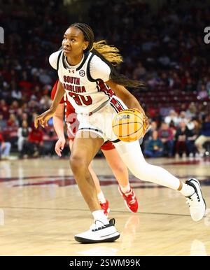 South Carolina forward Maryam Dauda (30) and forward Adhel Tac (15 ...