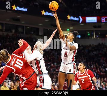 South Carolina forward Joyce Edwards (8) shoots against Winthrop during ...