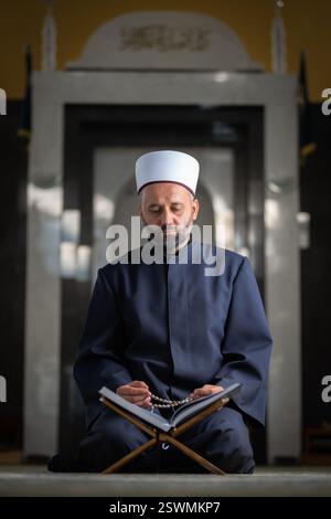 Religious muslim man praying inside the mosque Stock Photo - Alamy