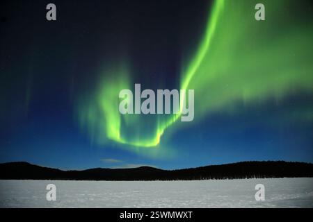 Aurora Borealis seen at lake Inari, Northern Finland Stock Photo - Alamy