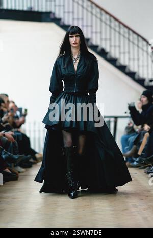 Model walks on the runway at the Mark Fast fashion show during Fall ...