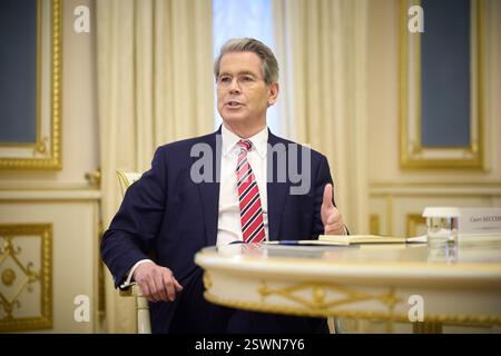Scott Bessent, United States Secretary of the Treasury, speaks at an ...