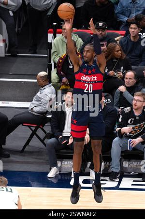 Washington Wizards forward Alex Sarr (20) handles the ball against Utah ...