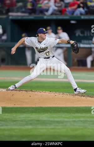 February 21, 2025: Wolverine pitcher Ricky Kidd (20) in action on the ...