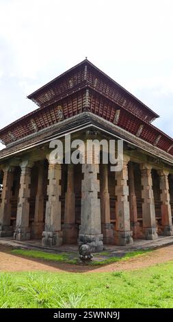 India, Karnataka, Mudbidri, View of Ancient 15th Century Saavira ...