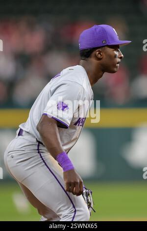 Kansas State infielder Dee Kennedy (1) during an NCAA college baseball ...