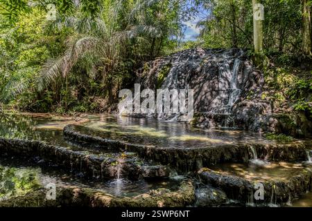 Landscape, Boca da Onca waterfalls, Saloba river canyon, Mato Grosso do ...