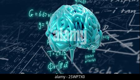 Brain image over mathematical equations and formulas Stock Photo - Alamy