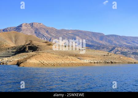 the Dokan Dukan Lake with beautiful mountains around in northern Iraq ...