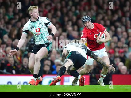 Wales' Tom Rogers is tackled during the Quilter Nations Series match at ...