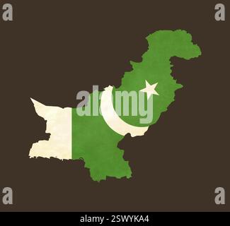 Map and flag of Pakistan Stock Photo - Alamy
