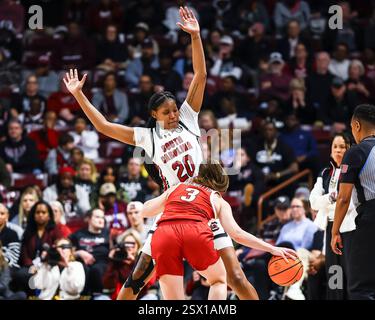 South Carolina forward Sania Feagin takes a selfie after their win ...