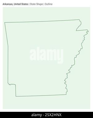 Arkansas map. Just a simple border map. Shape of the state. Flat blank ...