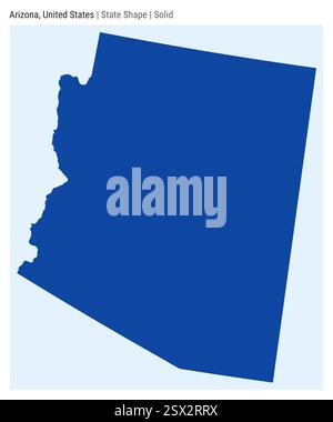 Arizona, United States. Simple vector map. State shape. Solid Regions ...