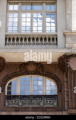 Architectural details of Sampaio Moreira Building in downtown Sao Paulo ...