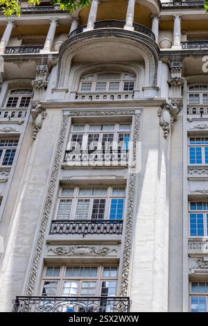 Architectural details of Sampaio Moreira Building in downtown Sao Paulo ...