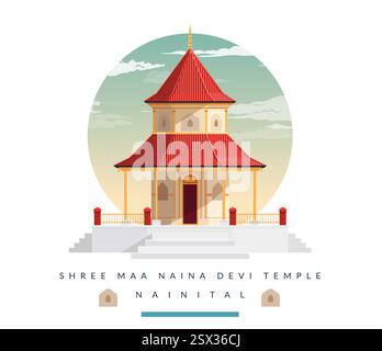 Shree Maa Naina Devi Temple - Nainital - Stock Illustration as EPS ...