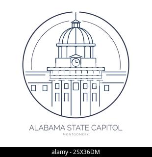 Alabama State Capitol - Montgomery, USA - Stock Illustration as EPS 10 ...