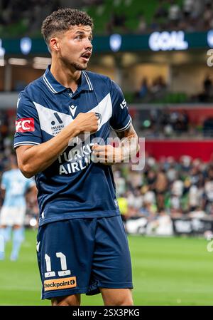 Melbourne, Australia. 22nd Feb, 2025. Marco Tilio of Melbourne City (L ...