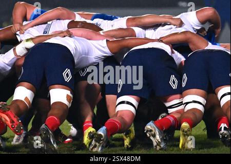 Monigo, Italy. 22nd Feb, 2025. Scrum during the match Italy vs. France ...