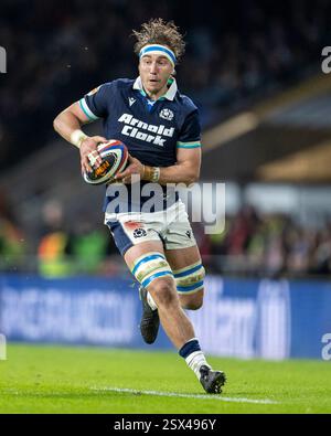 London, England. 22nd February, 2025. The Scotland team arrive before ...