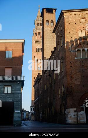 Cremona, Italy February 9th 2025 White construction site safety sign ...