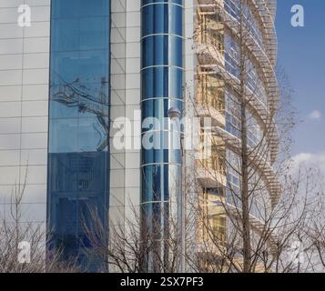 Daejeon, South Korea, January 17, 2019, Communication array on roof of ...