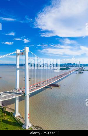 Humen Bridge, the Pearl River estuary, Guangdong Province, China Stock ...