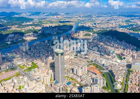 Aerial Scenery of Humen Town, Dongguan City, Guangdong Province, China ...
