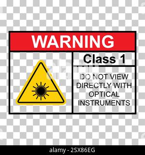 Laser radiation danger class 1 label icon, safety information symbol ...