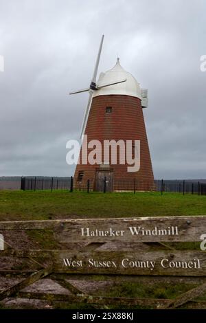 Halnaker windmill, a tower mill which stands on Halnaker Hill ...