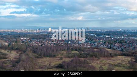Aerial image of Manchester M60 outer ring road motorway with Manchester ...