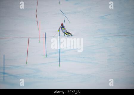 Germany's Lena Duerr speeds down the course during an alpine ski, women ...